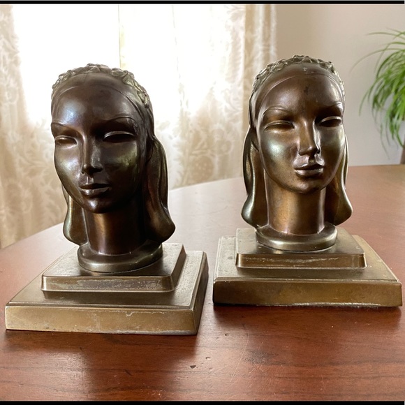 Frankart | Accents | Frankart Inc Art Deco Female Bookends Brass | Poshmark